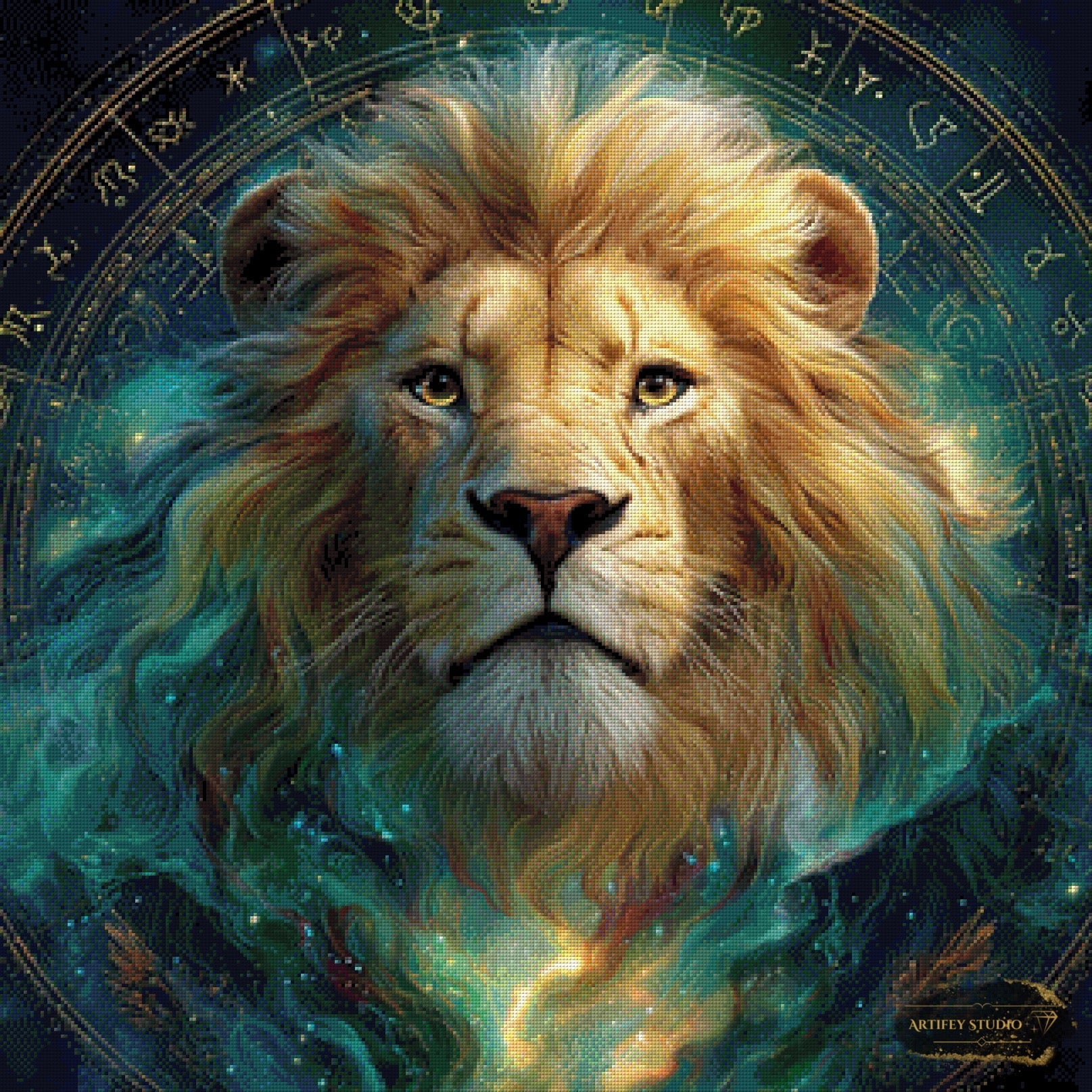Lion by Morrigan 80x80 mit 180 Farben – Artifey Studio